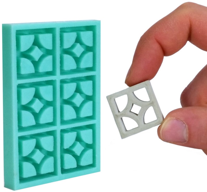 Mini Breeze Block Mold Clover Lily Screen Blocks 399 1:12 - Etsy