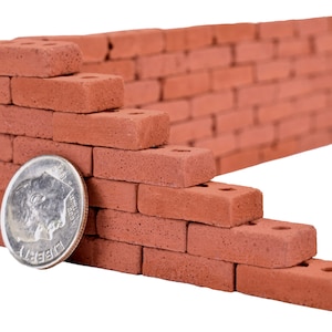 Real Mini Red Bricks - Premium Quality - 1/12 Scale, Perfect for ...