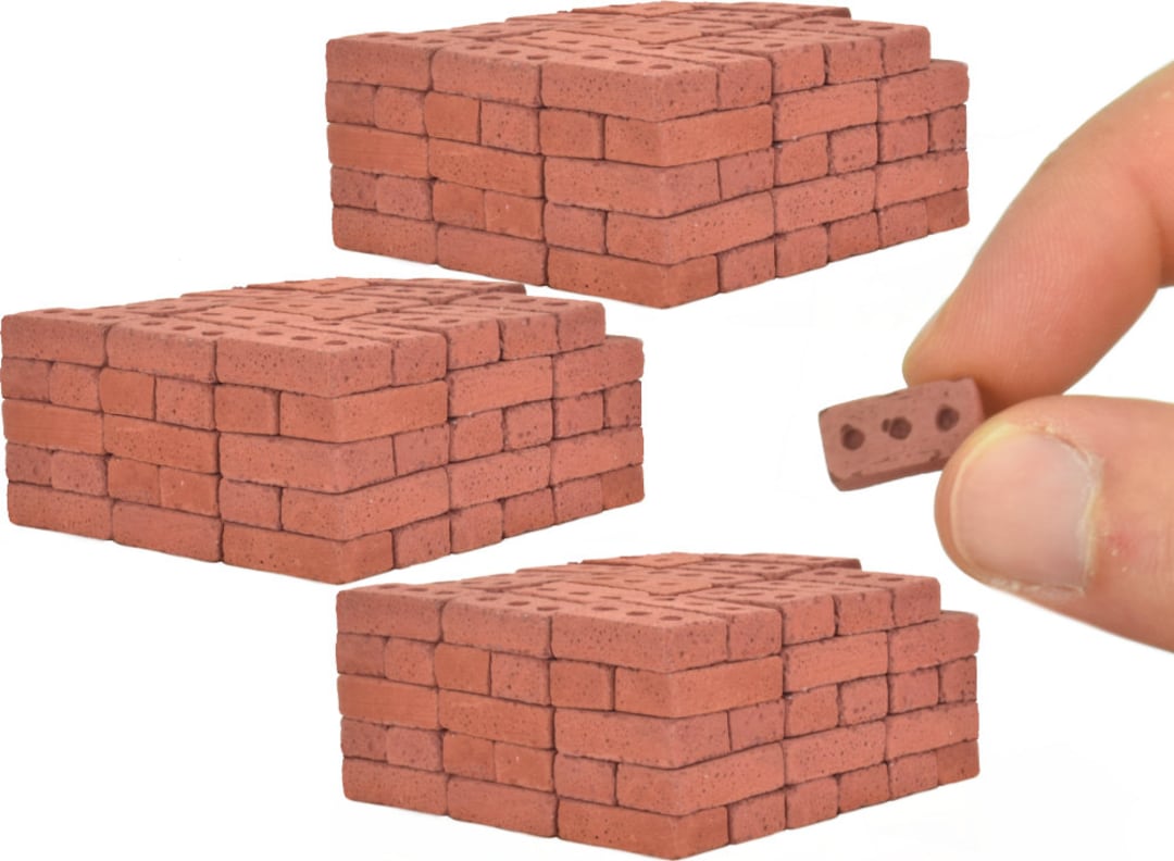 Real Mini Red Bricks - Premium Quality - 1/12 Scale, Perfect for ...