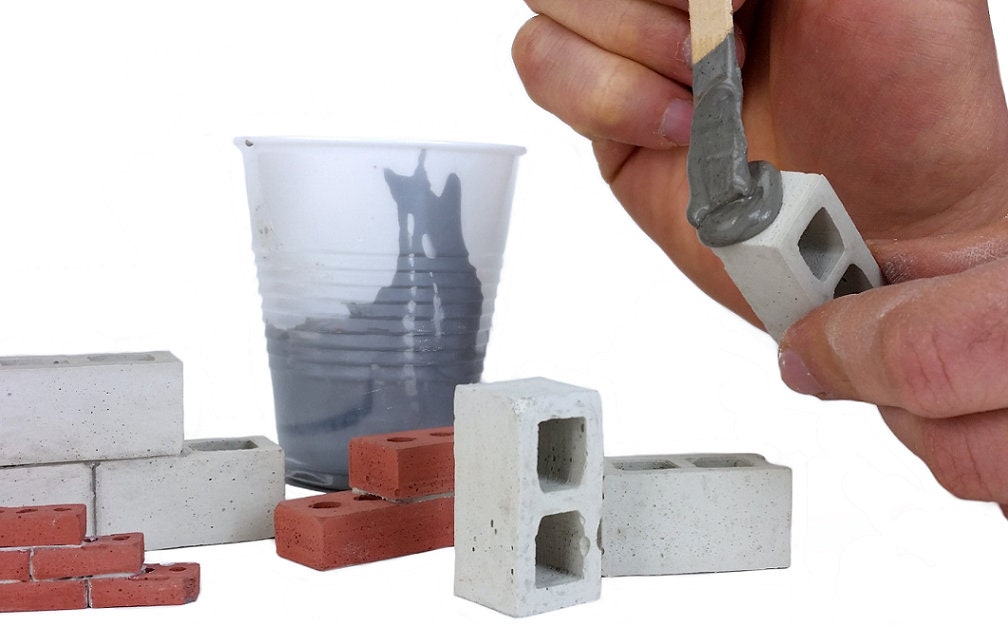 Mortar for Miniature Cinder Blocks and Red Bricks Premium | Etsy