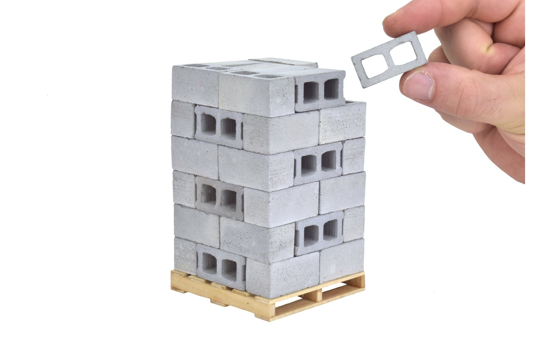 Mini Cinder Blocks Made of Cement With Pallet - Premium Quality - 1/12 ...