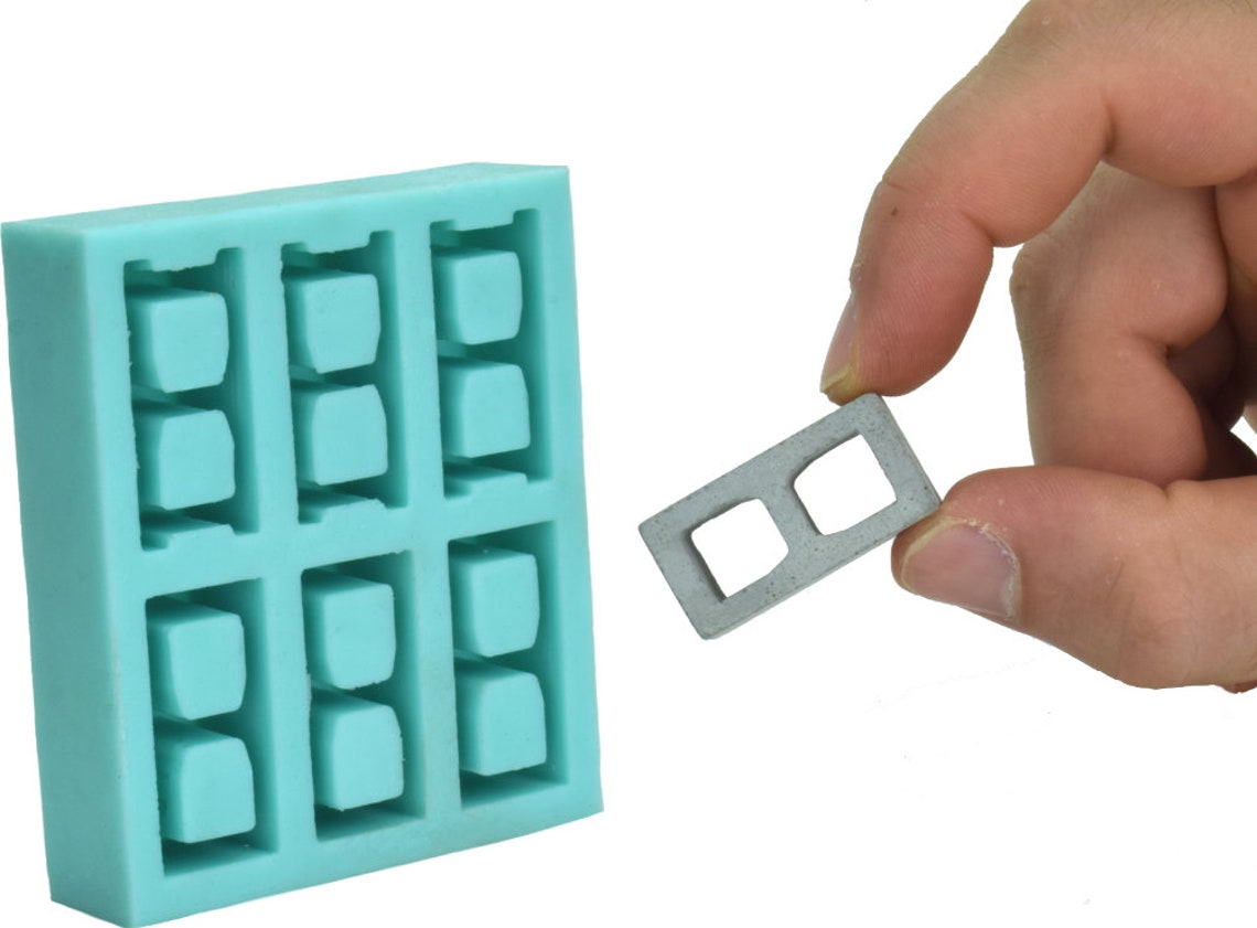 Miniature Cinder Block Mold, 1:24 Scale, Silicone Rubber. A Perfect ...