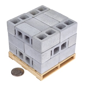 Mini Cinder Blocks Made of Cement With Pallet - Premium Quality - 1/12 ...