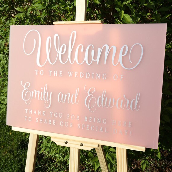 Pink Welcome Wedding Sign Large Wedding Sign Entrance Sign | Etsy
