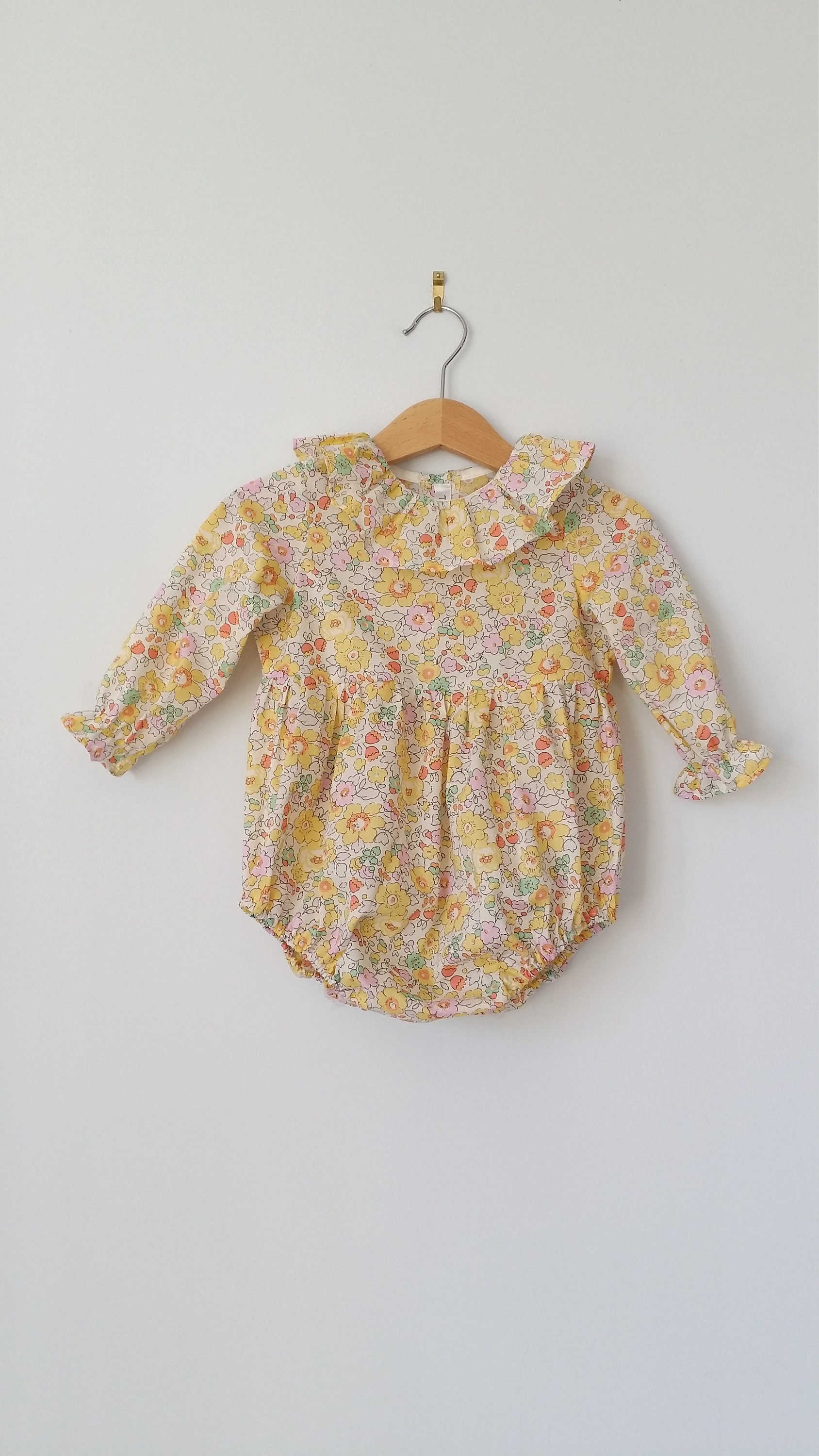 Barboteuse in Liberty Fabric and Flying Collar 17 Colors to - Etsy