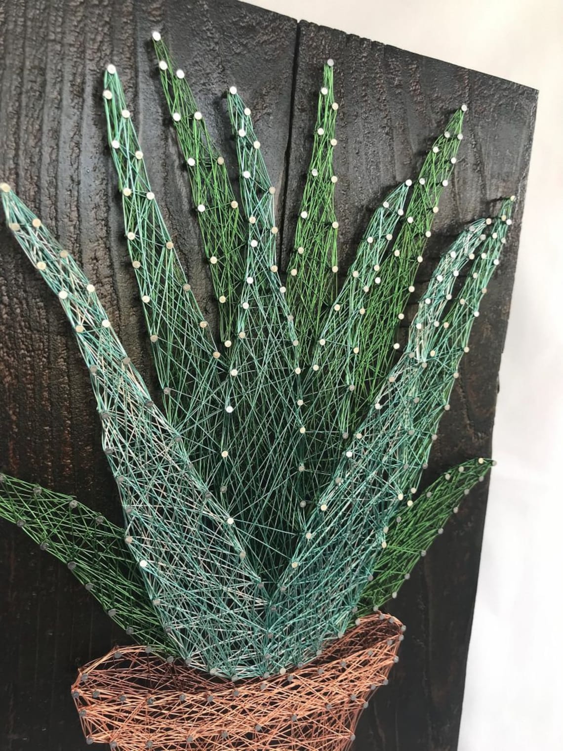 Succulent Art/ Aloe Art/ Plant Art/ Wire String Art/ String Art Made ...
