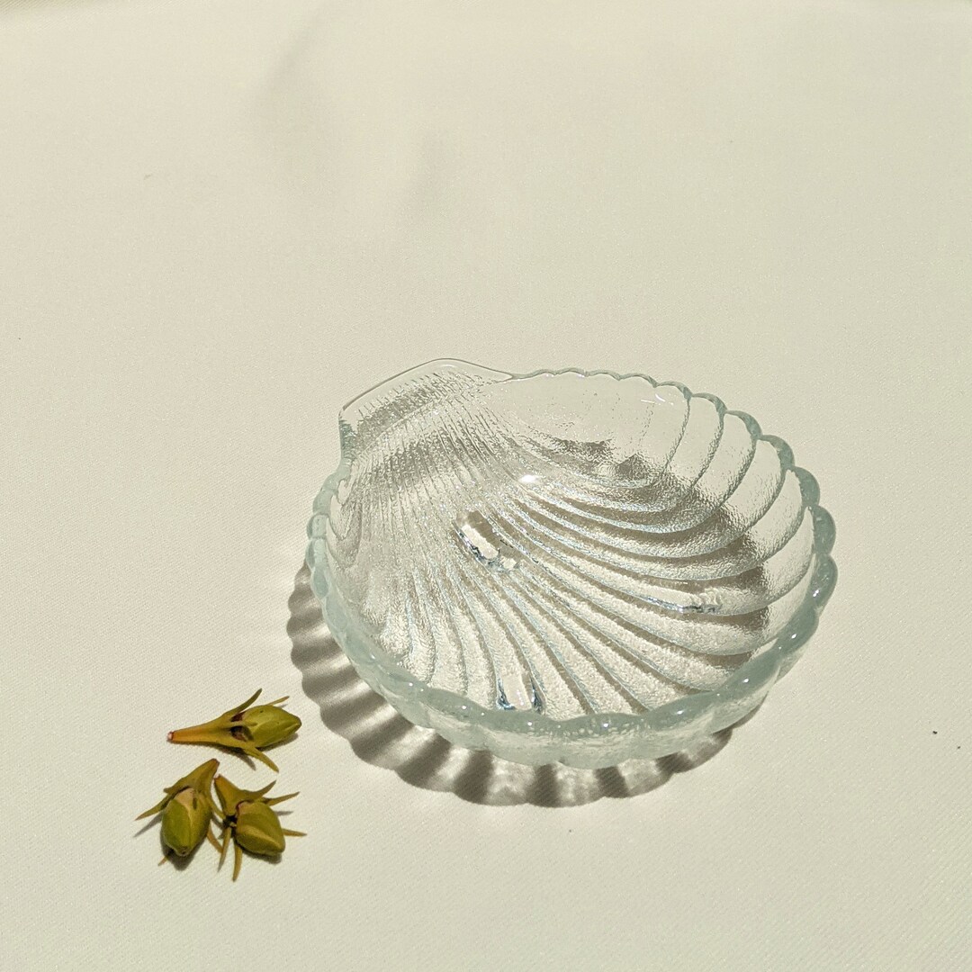 Clear Sea Shell Glass Bowl Catch All Dish - Decorative Shell Design for ...