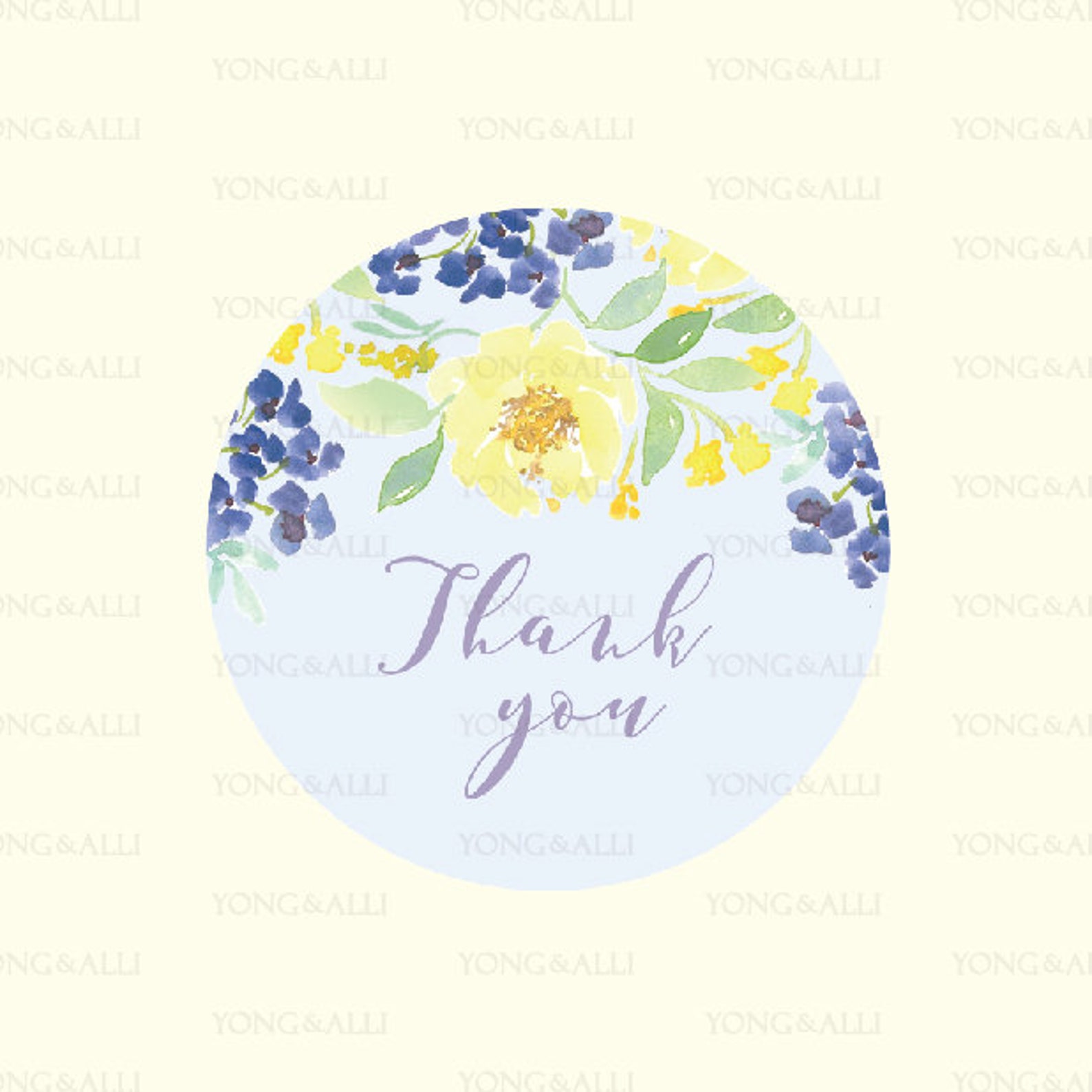 Ready to Print Labels, Floral Circle for Thank You Stickers, Gift Tags ...