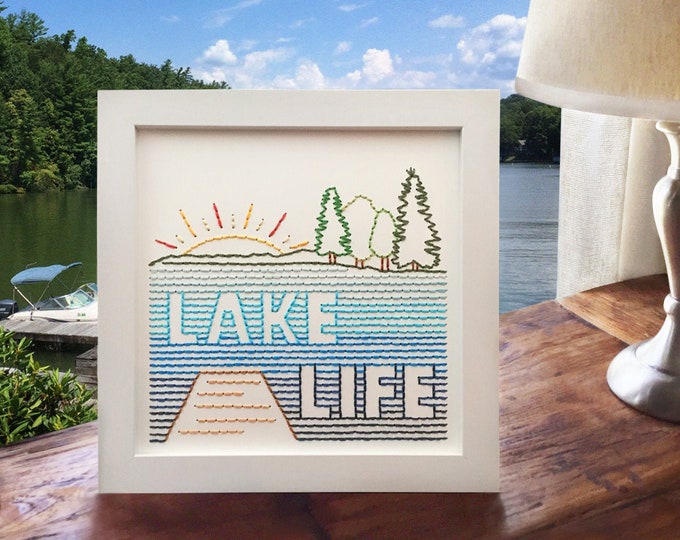Lake Print, Summer Print, Floating in the Lake, Summer Day, Lake Decor ...