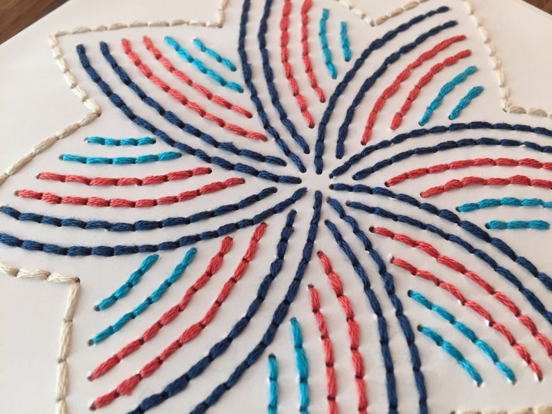 Embroidered Card | Starburst | Starburst Embroidered Square Greeting ...