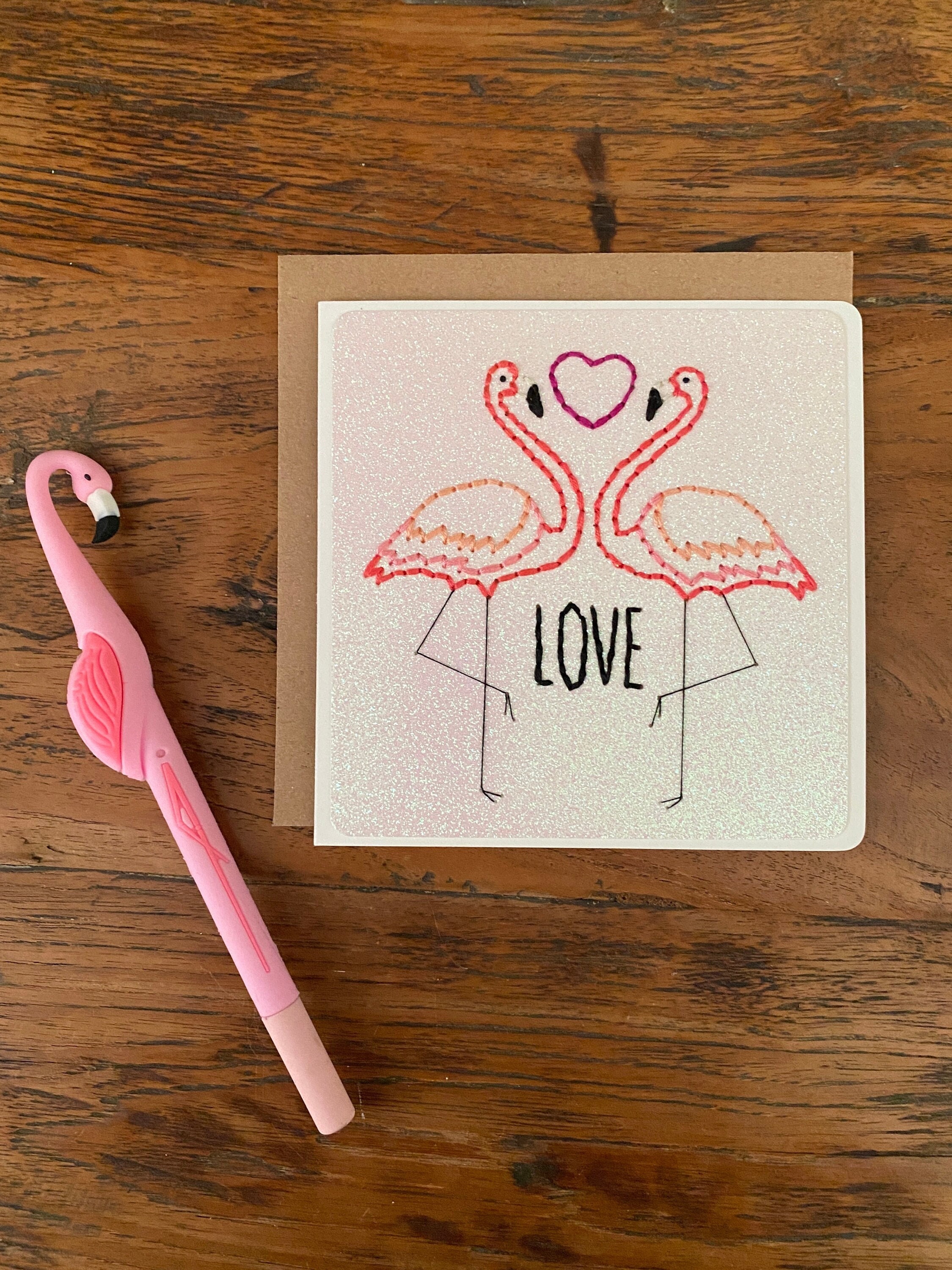 Flamingo Card | Flamingos Love Card | Cute Valentine's Day Card ...