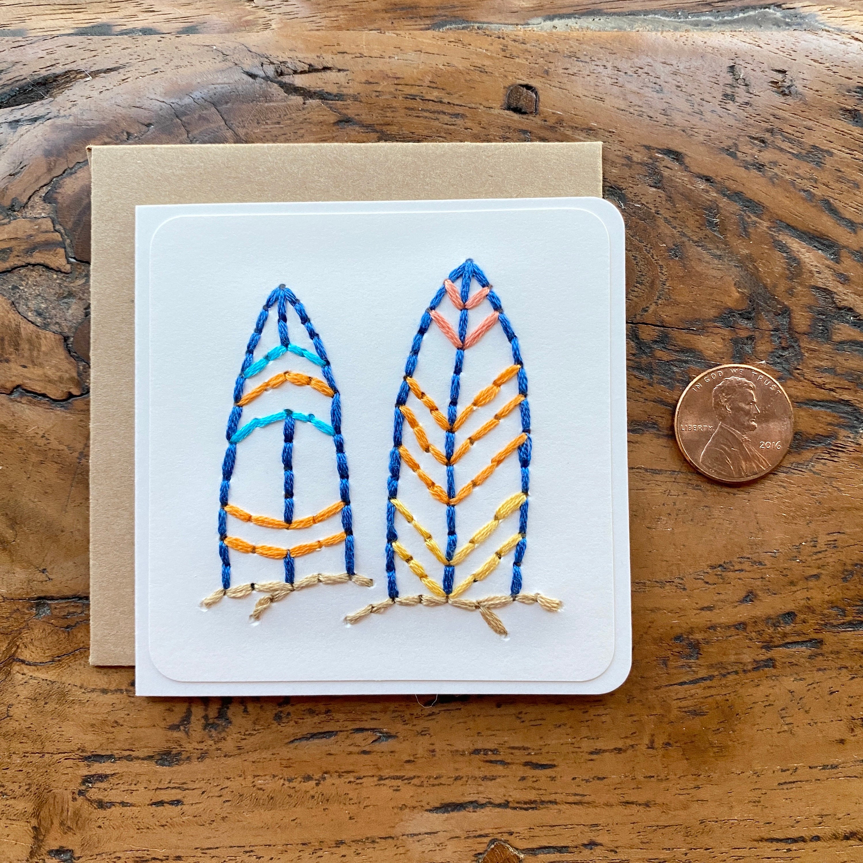 Mini Beach Cards Shell Card Coastal Card Handmade Sewn Sand Dollar Card ...