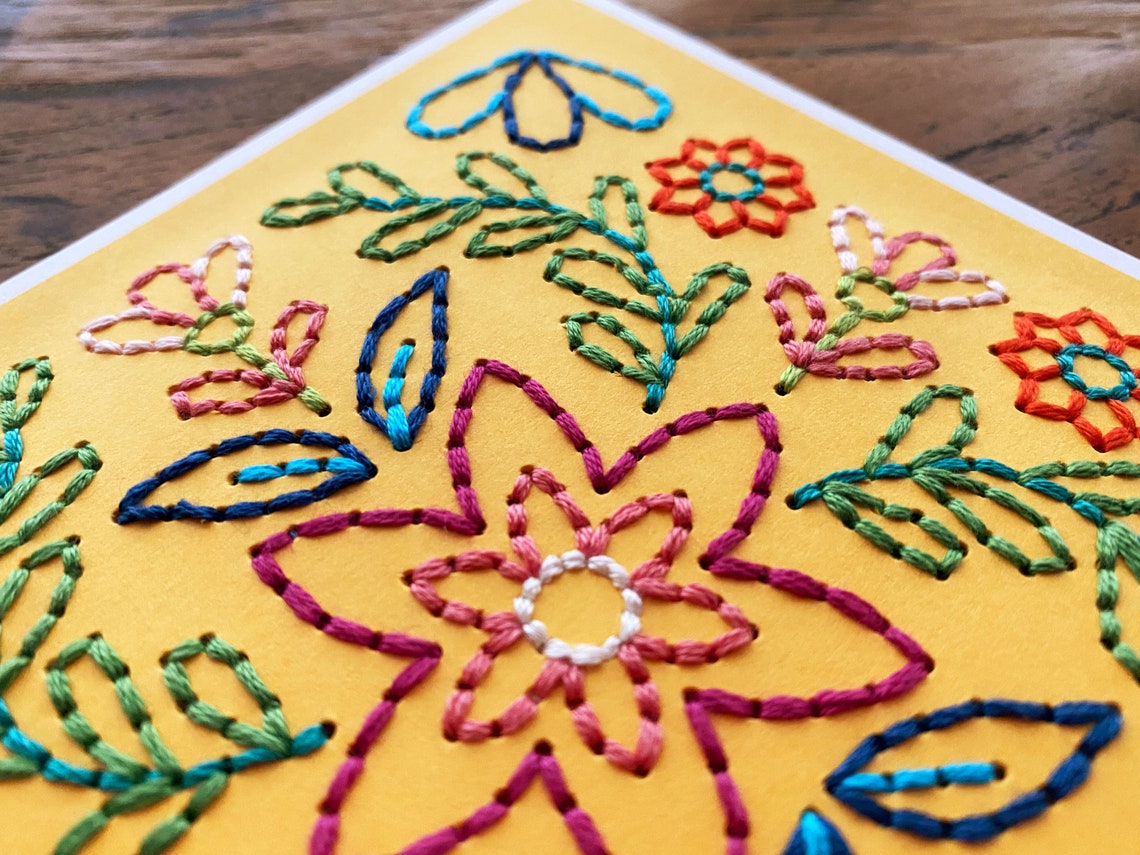 Mexican Design Embroidered Greeting Card Mexican Inspired Card ...