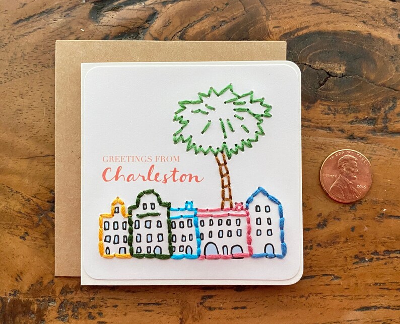 Greetings From Charleston Card | Charleston SC | Rainbow Row ...