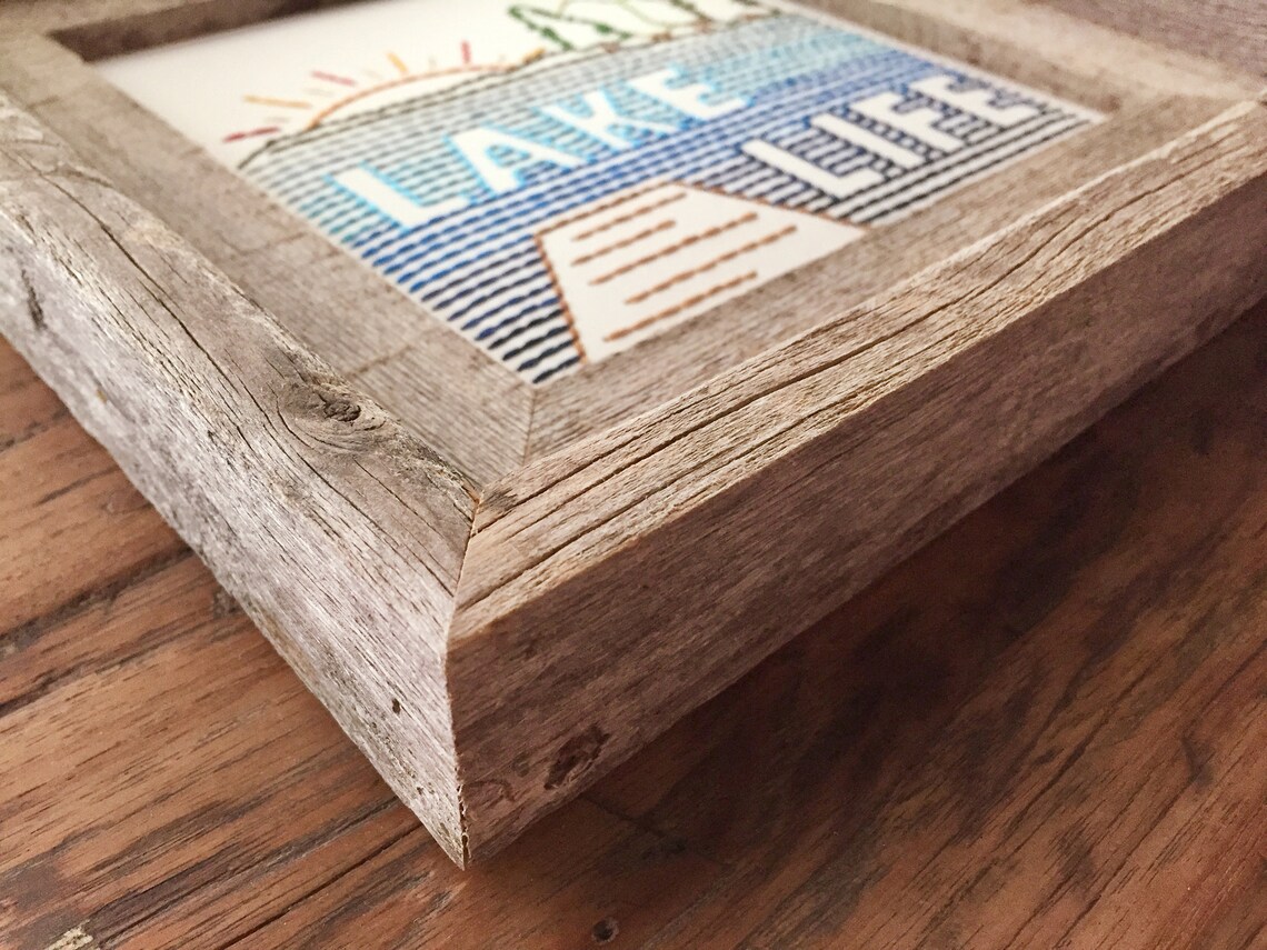 Lake Life Lake Sign Lake Life Art Hand Sewn Lake House | Etsy