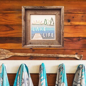 Lake Life | Lake Sign | Lake Life Art | Hand Sewn | Lake House Decor ...