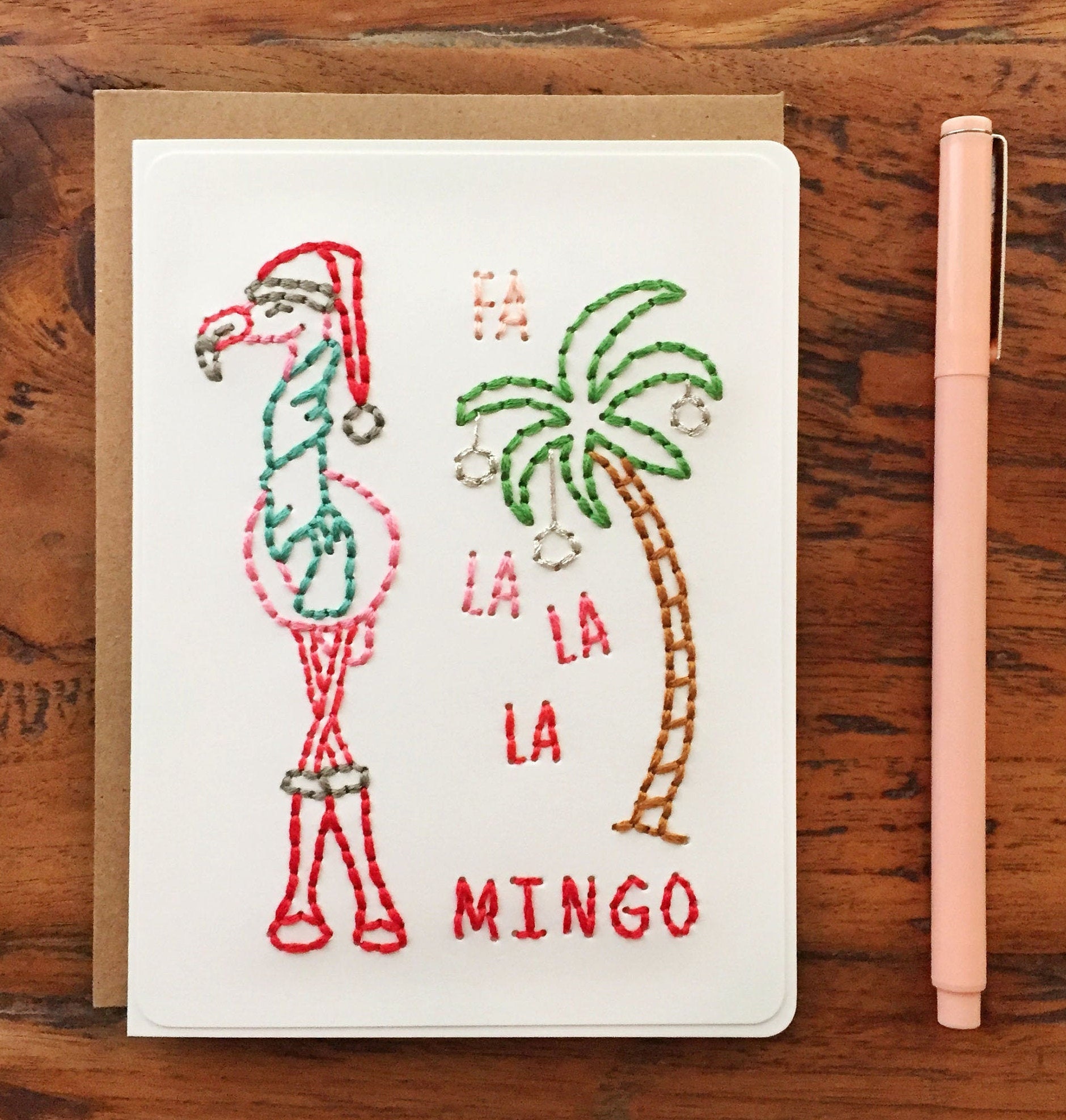 Flamingo Christmas Card | Holiday Card | Flamingo | Tropical Christmas ...