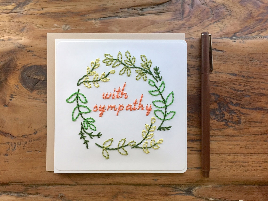 Sympathy Card | Embroidered With Sympathy Card | With Sympathy Card ...