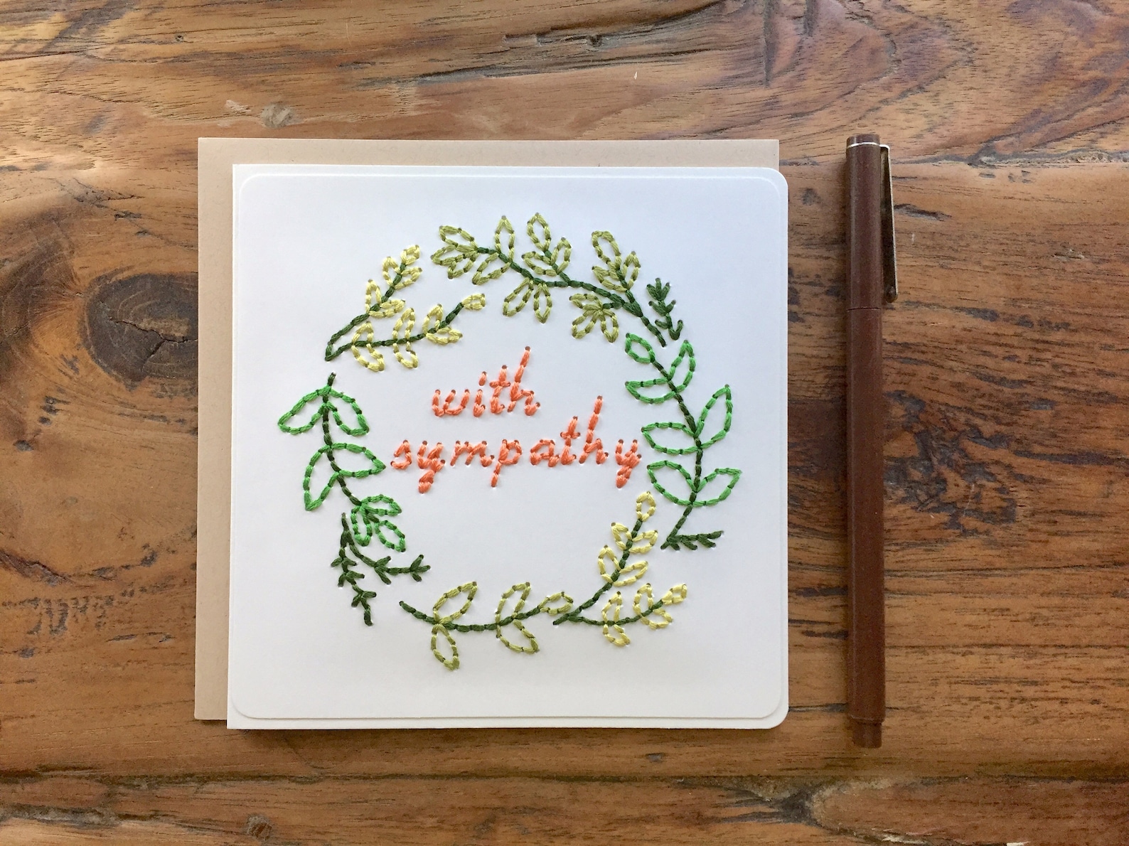 Sympathy Card | Embroidered With Sympathy Card | With Sympathy Card ...