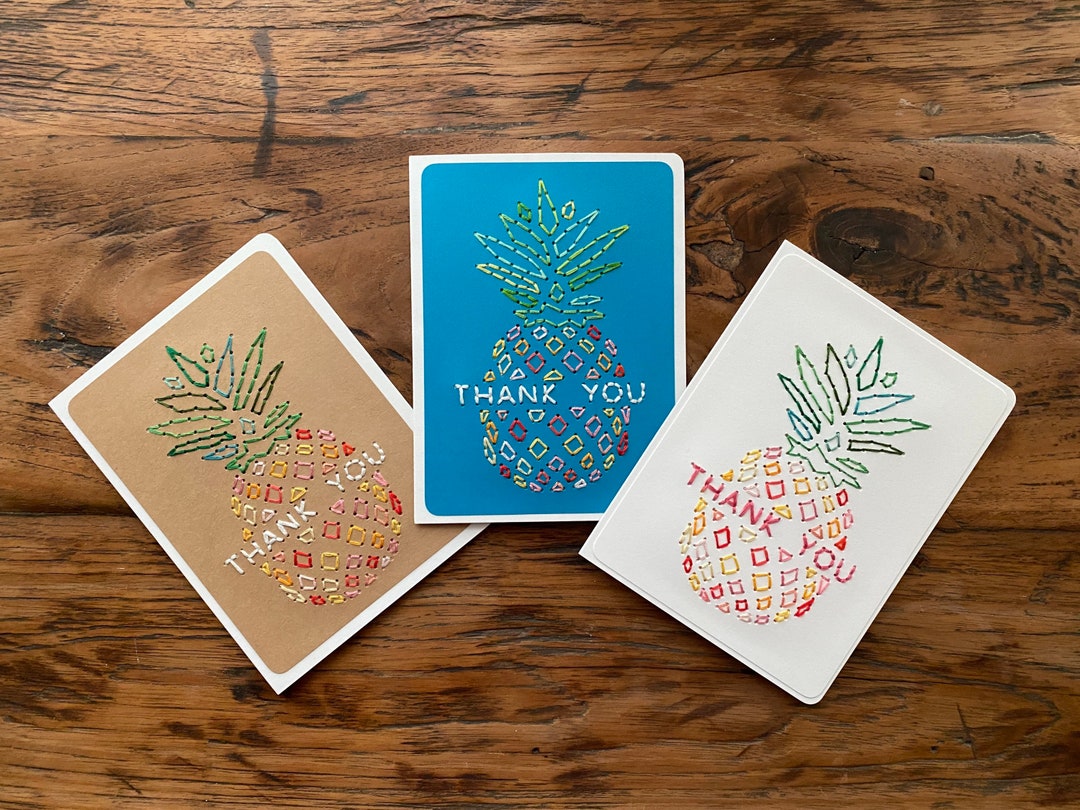 Pineapple Thank You Card | Handmade Thank You Card | Pineapple Card ...