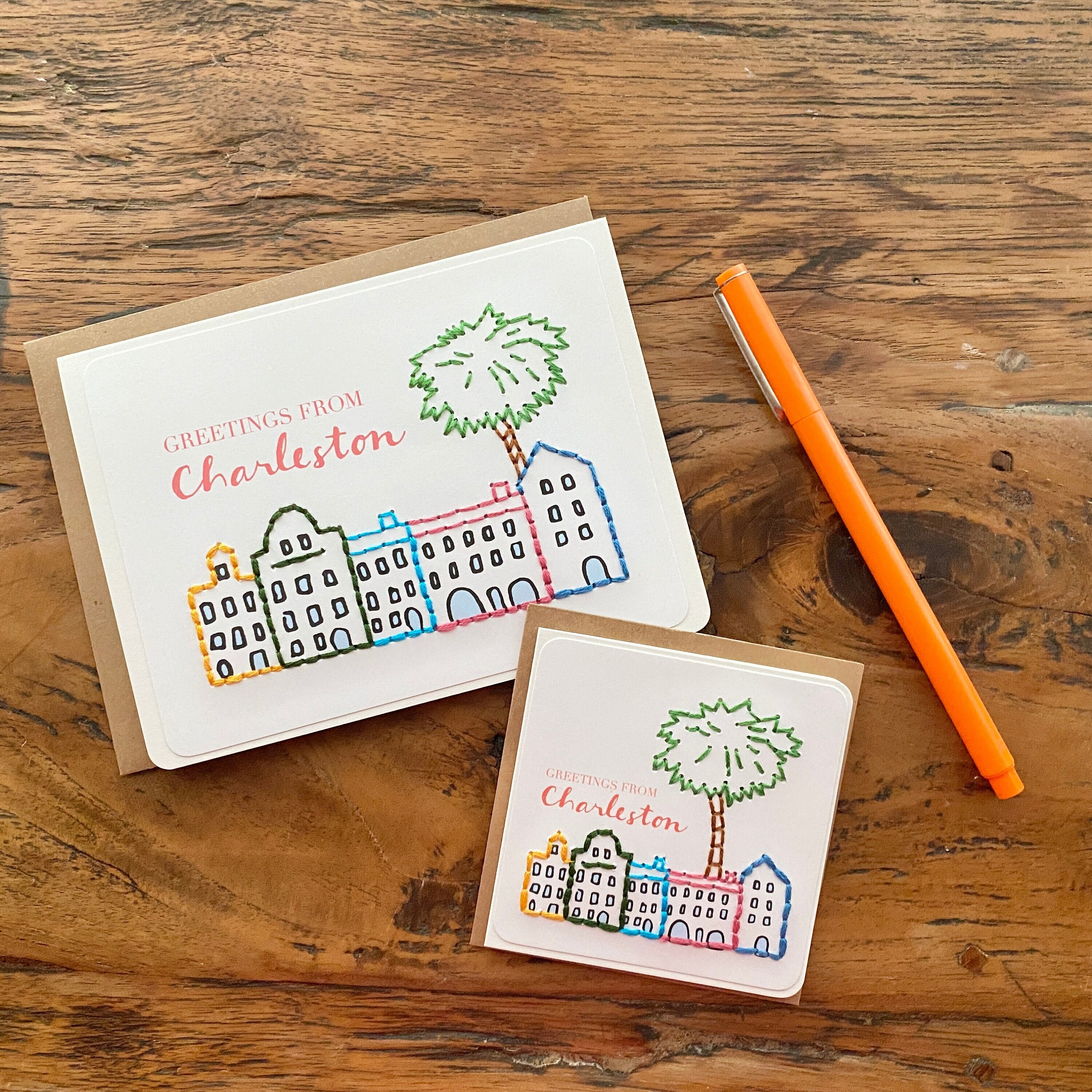 Greetings From Charleston Card Charleston SC Rainbow Row Charleston ...