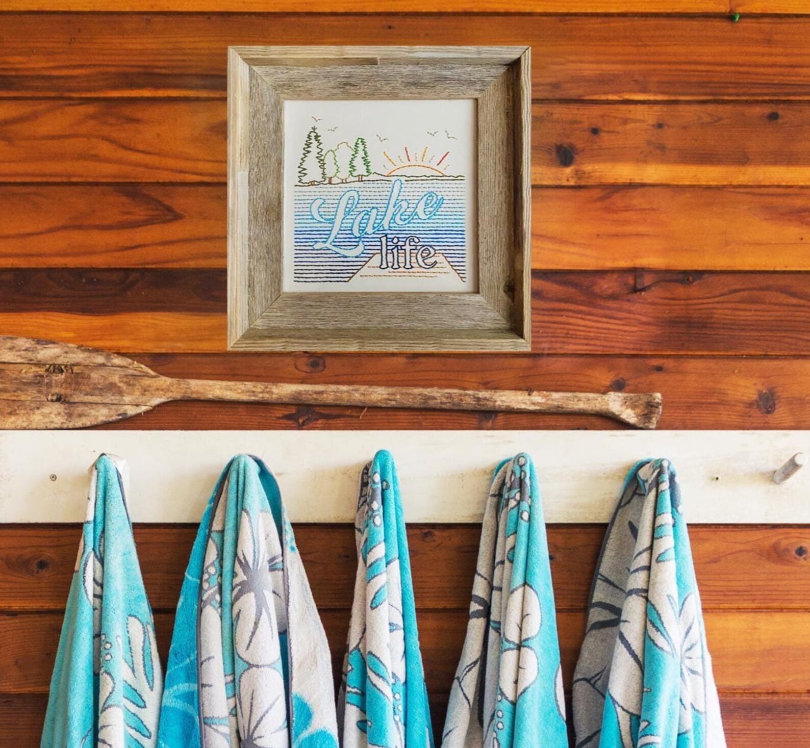 Lake Life | Lake Sign | Lake Life Art | Hand Sewn | Lake House Decor ...