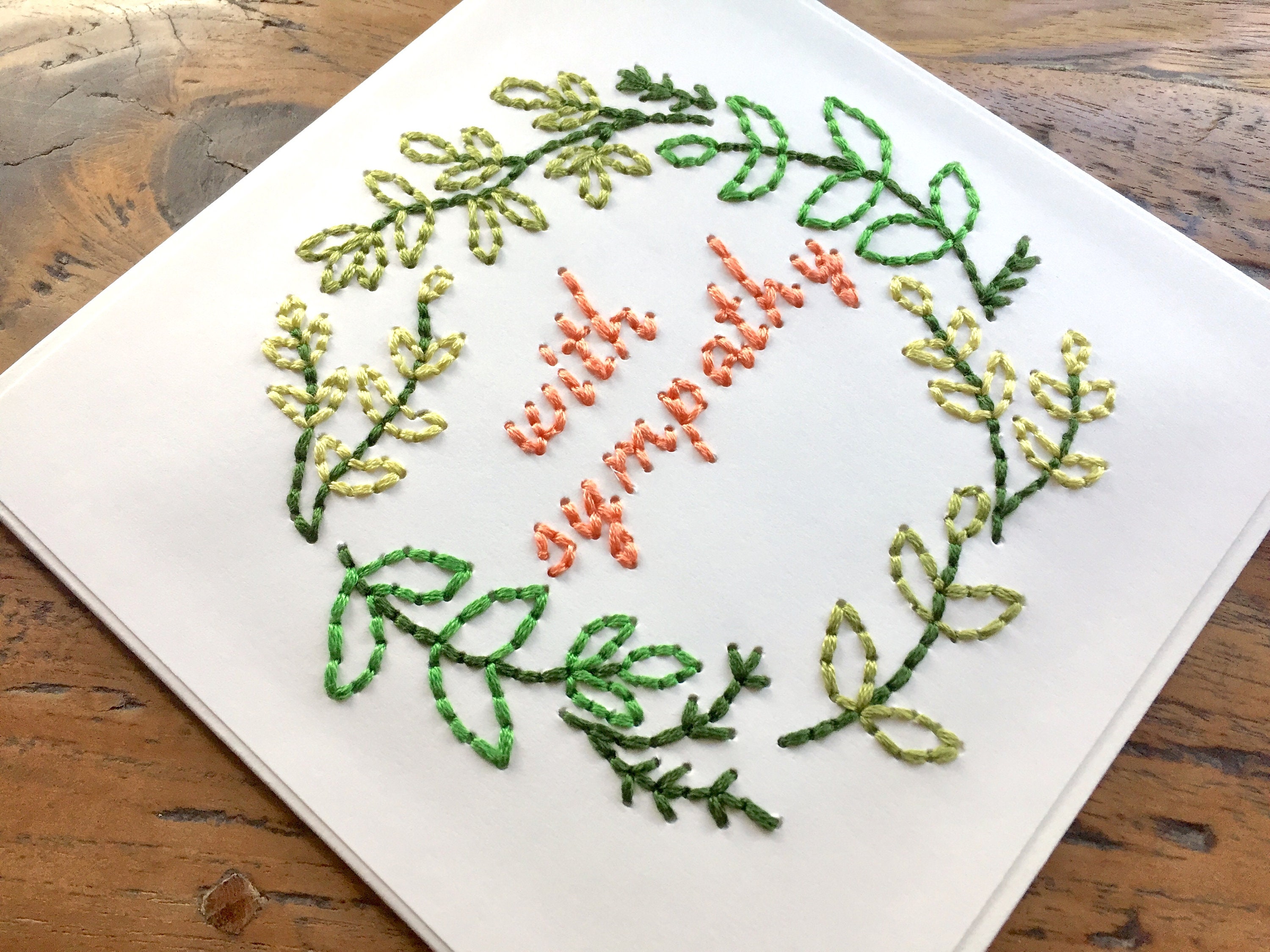 Sympathy Card | Embroidered With Sympathy Card | With Sympathy Card ...
