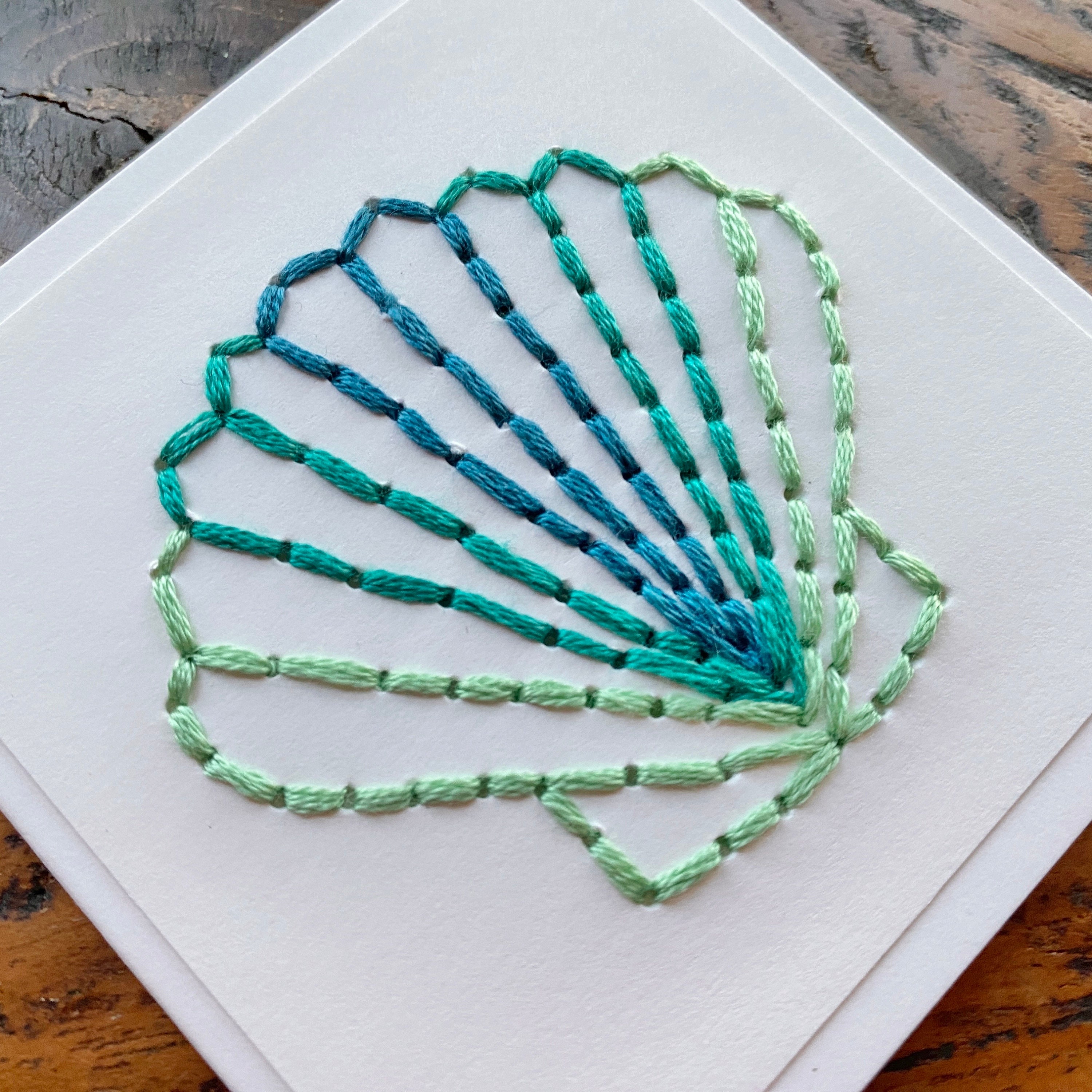 Mini Beach Cards Shell Card Coastal Card Handmade Sewn Sand Dollar Card ...