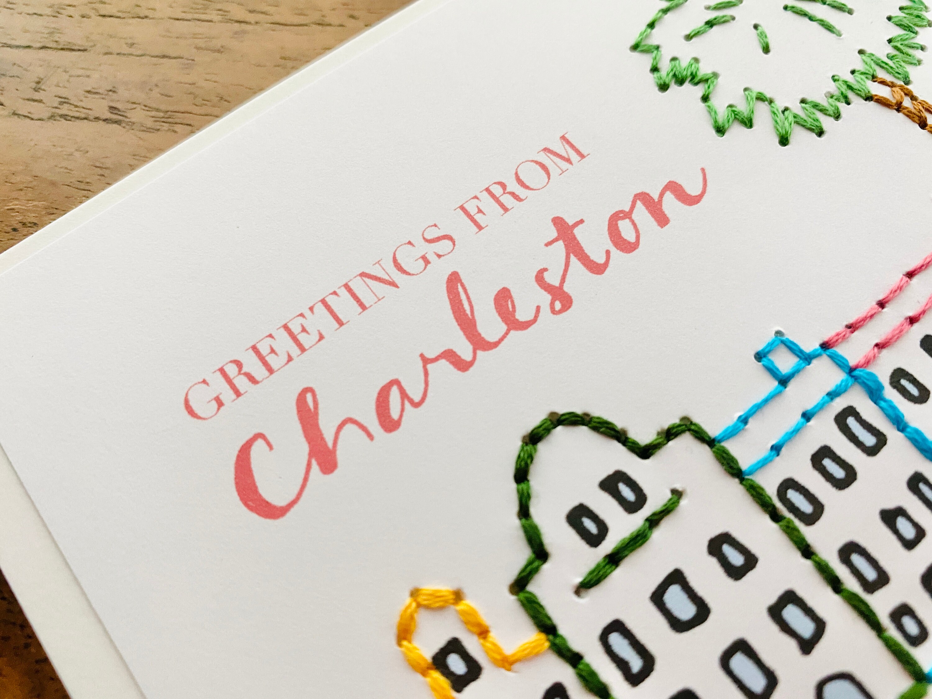 Greetings From Charleston Card Charleston SC Rainbow Row Charleston ...