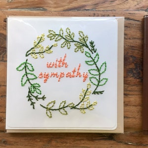 Sympathy Card | Embroidered With Sympathy Card | With Sympathy Card ...
