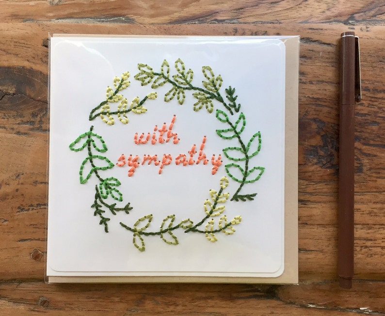Sympathy Card | Embroidered With Sympathy Card | With Sympathy Card ...