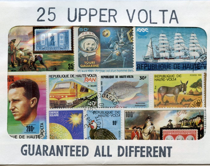 25 Upper Volta Postal Stamps - Guaranteed All Different - Etsy