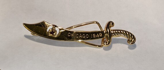 1949 Chicago Shriners Scimitar Sword Emblem Tie Clip … - Gem