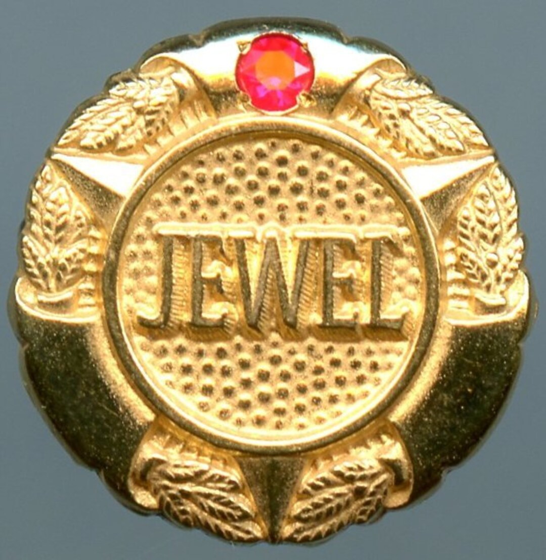 Jewel Employee Service Pin With Synthetic Ruby - Etsy