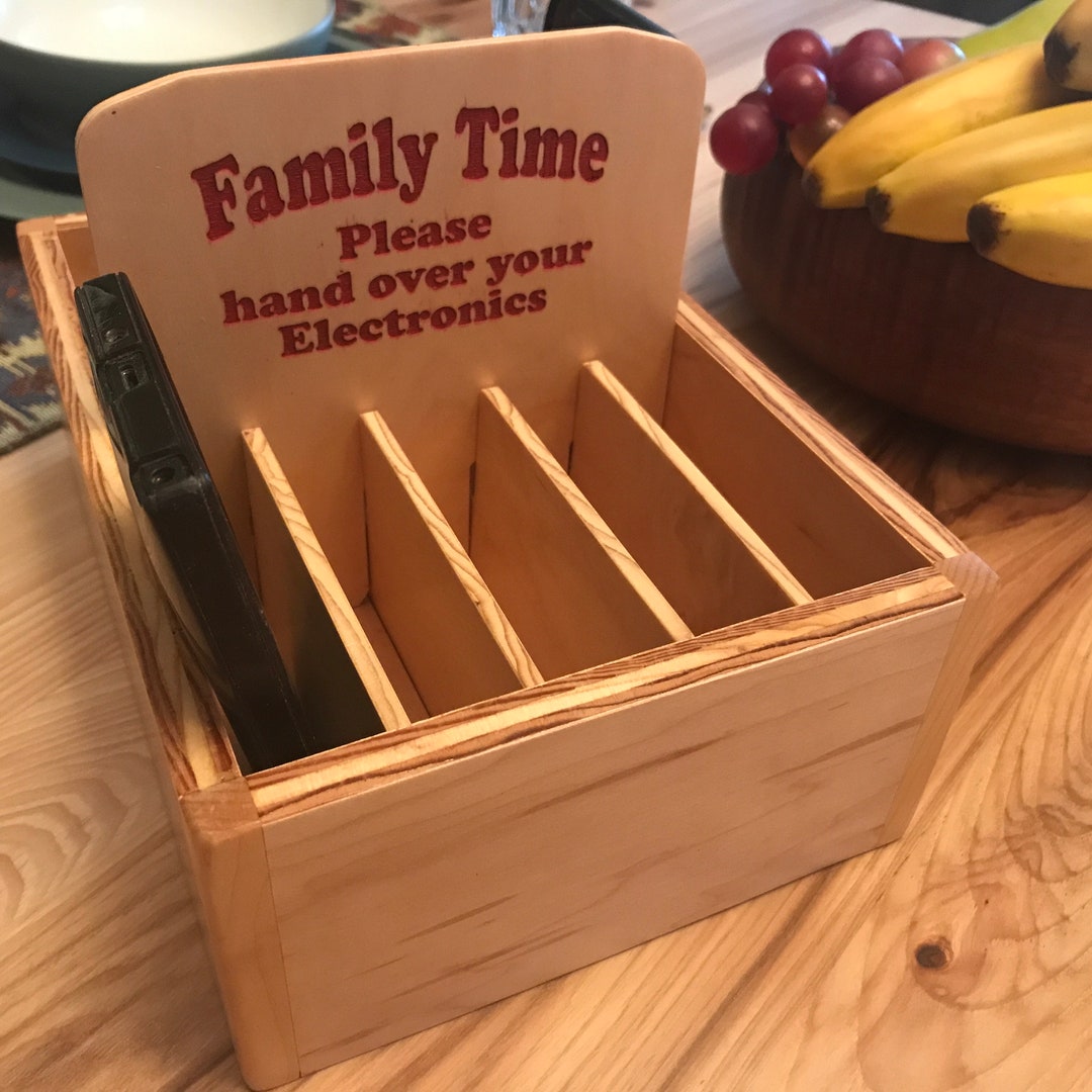 Family Cell Phone Storage Box , Holds 10 Cell Phones, Handmade , I ...