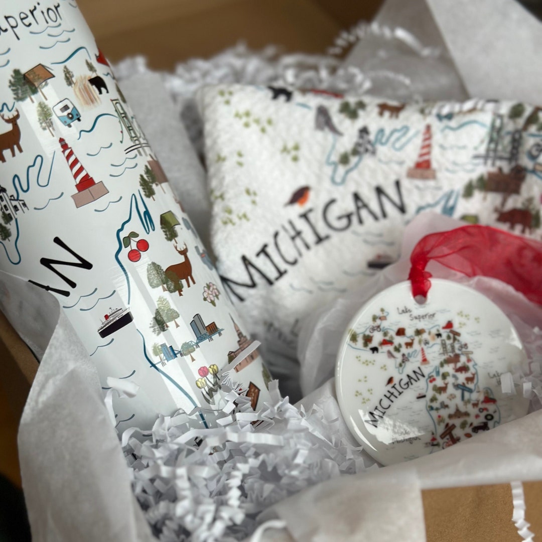 Michigan-lovers Gift Box - Michigan Icons - Michigan Tumbler, Michigan ...
