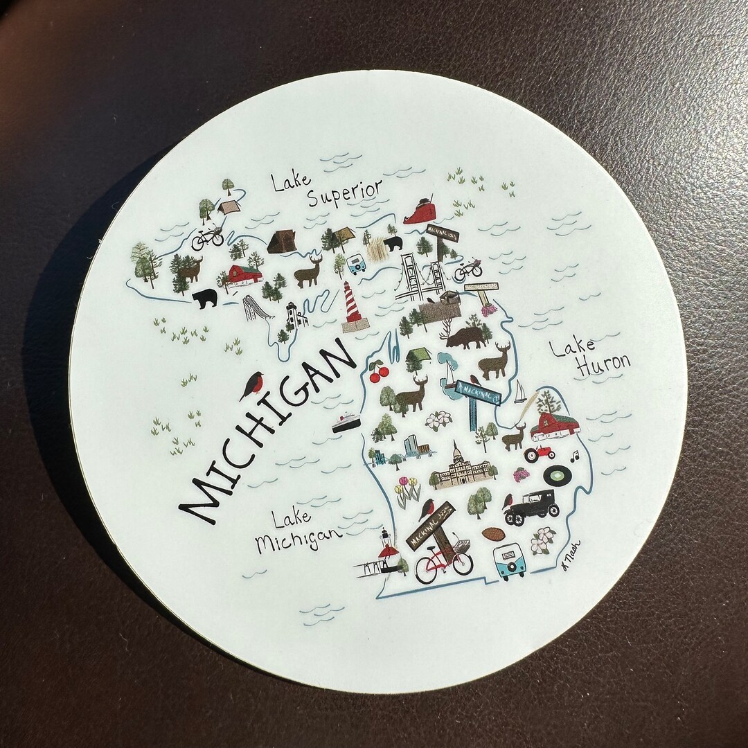 Michigan Sticker - Michigan- Sticker - Michigan Decal -northern ...