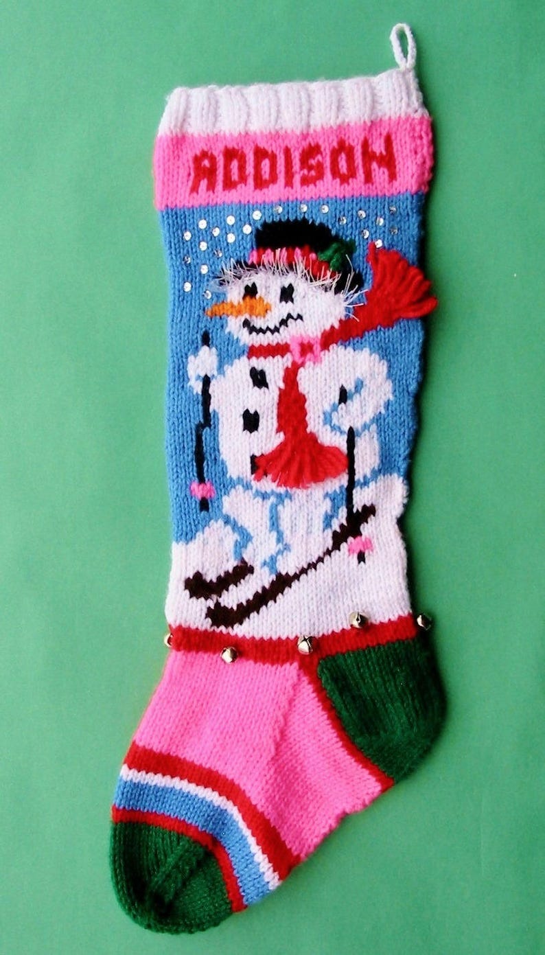 PDF Pattern Only-"snowman on Skis" Christmas Stocking - Etsy