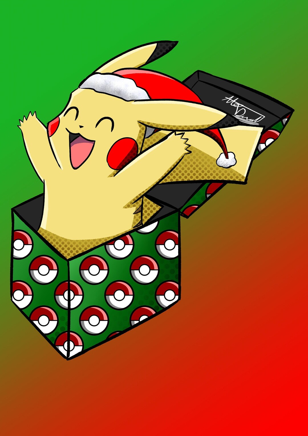 Pikachu Present Alextheman76 Christmas 2023 Sticker - Etsy UK
