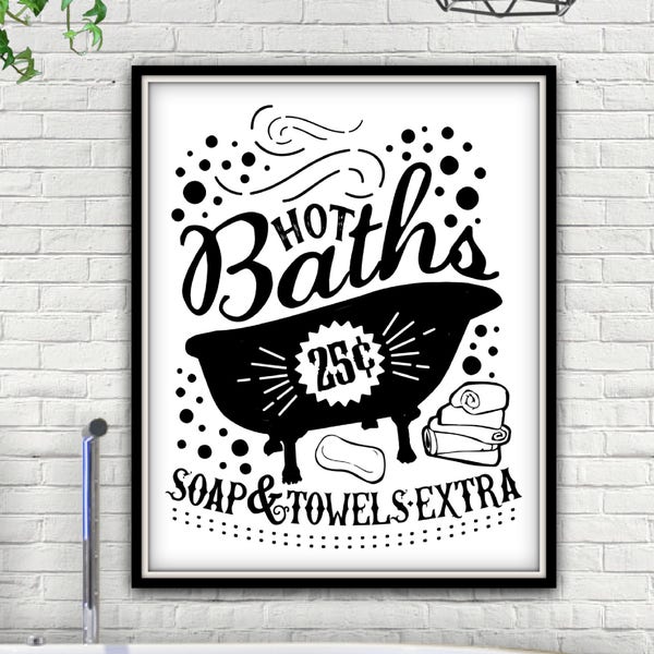 Hot Baths Sign - Etsy