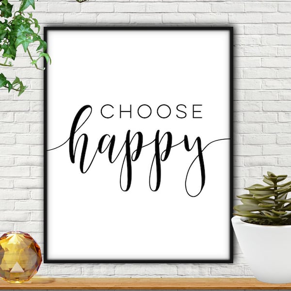 Choose Happy Print - Etsy