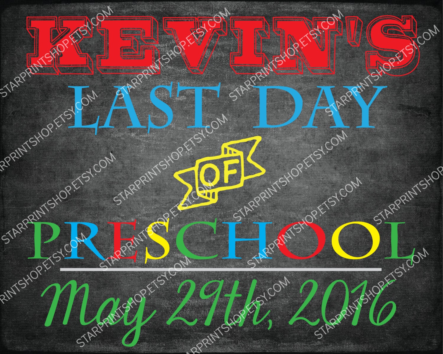 Custom First and Last Day of Preschool Signs, Last Day of School Sign ...