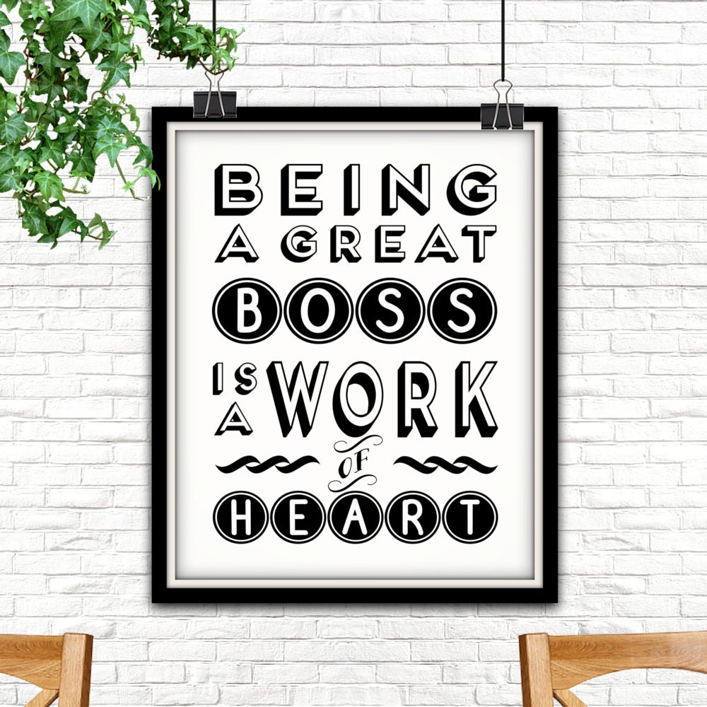 Being A Great Boss is A Work of Heart, Gift for Boss, Boss Gift, Gifts ...