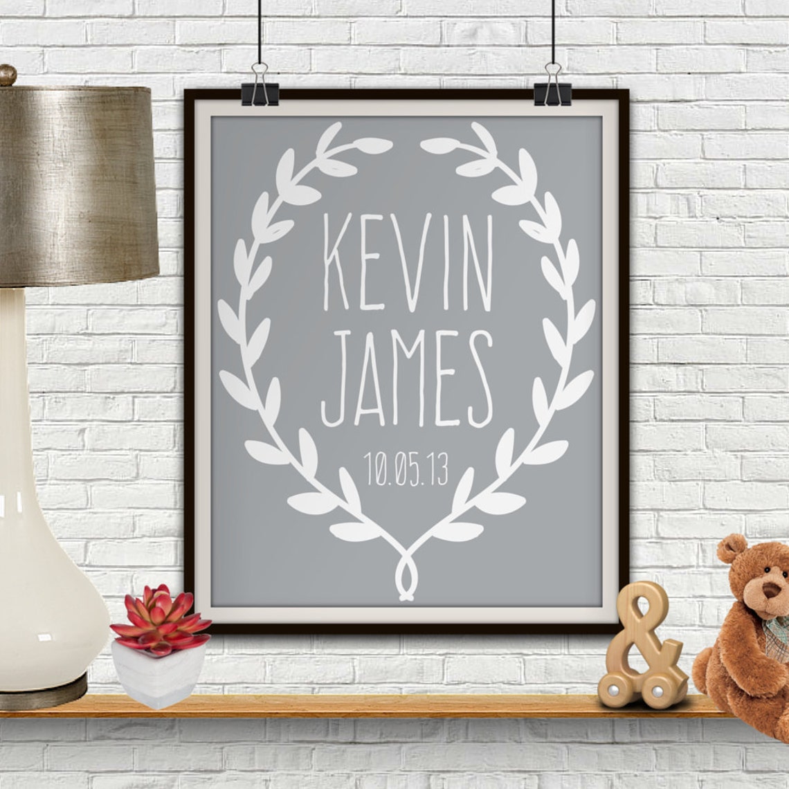 Kids Name Sign, Kids Name Wall Art, Gray Nursery Decor, Custom Name ...