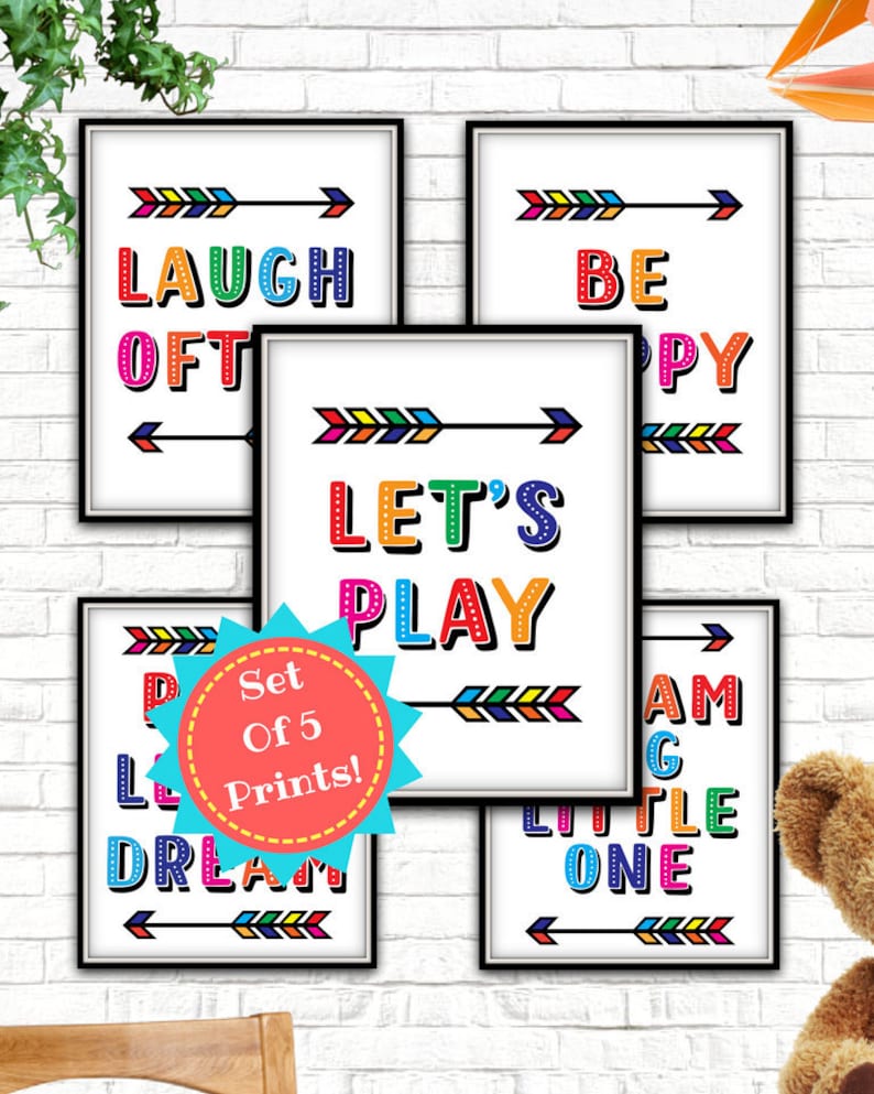 Printable Kids Wall Art Set, Kids Wall Art Set, Kids Print Set, Kids ...