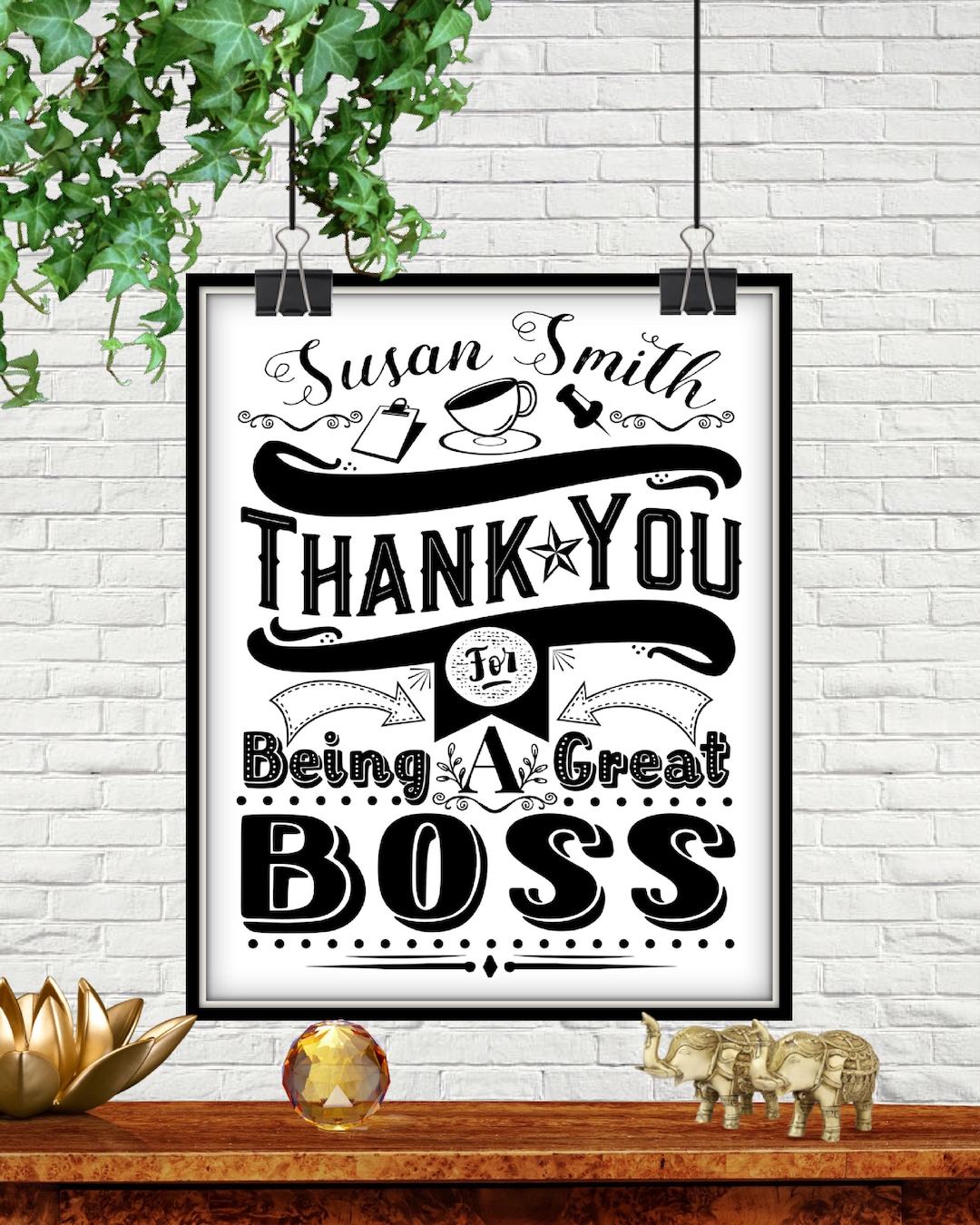 Custom Thank You for Being A Great Boss, Christmas Gifts for Boss, Boss ...