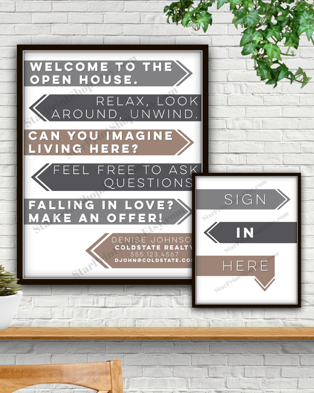 Modern Open House Sign in Set, Digital Print, Open House Flyer, Open ...