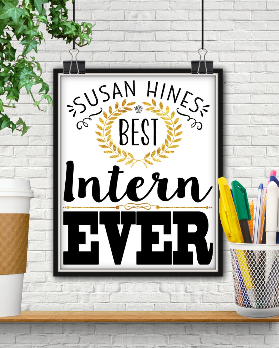 Personalized Best Intern Ever Print, Internship, Intern, Corporate ...