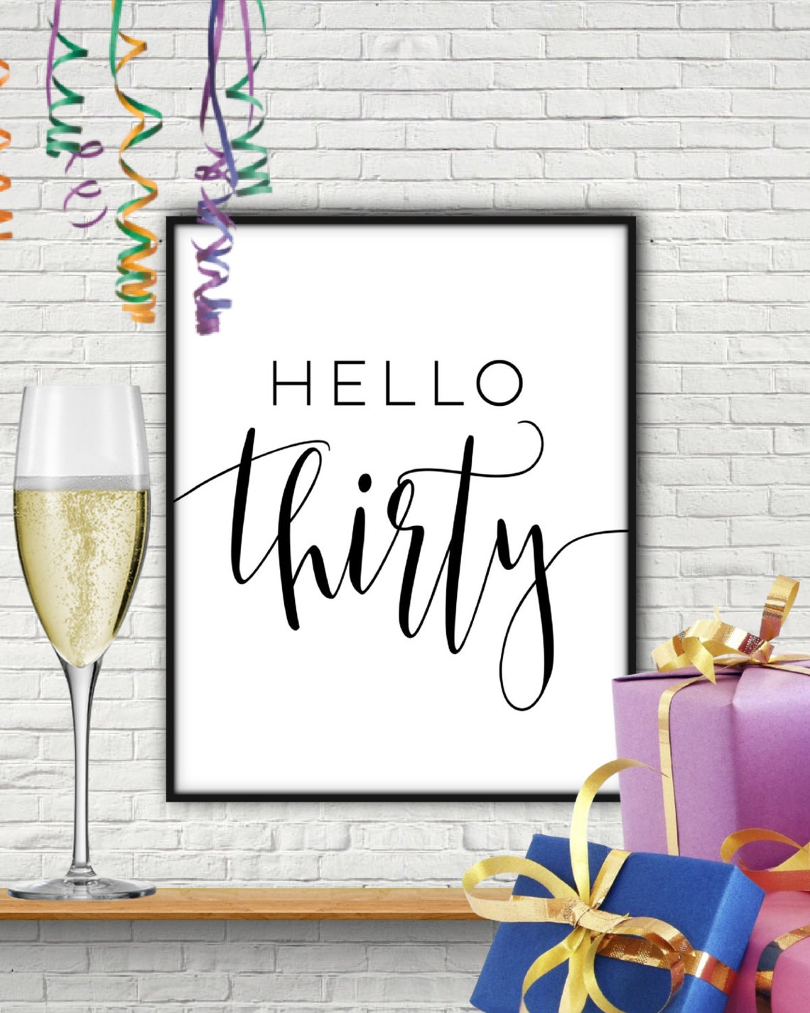 Hello Thirty Thirtieth Birthday Thirty Birthday 30th - Etsy