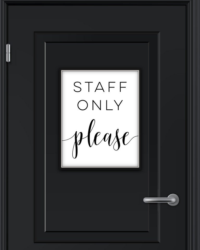 Staff Only Signs Restroom